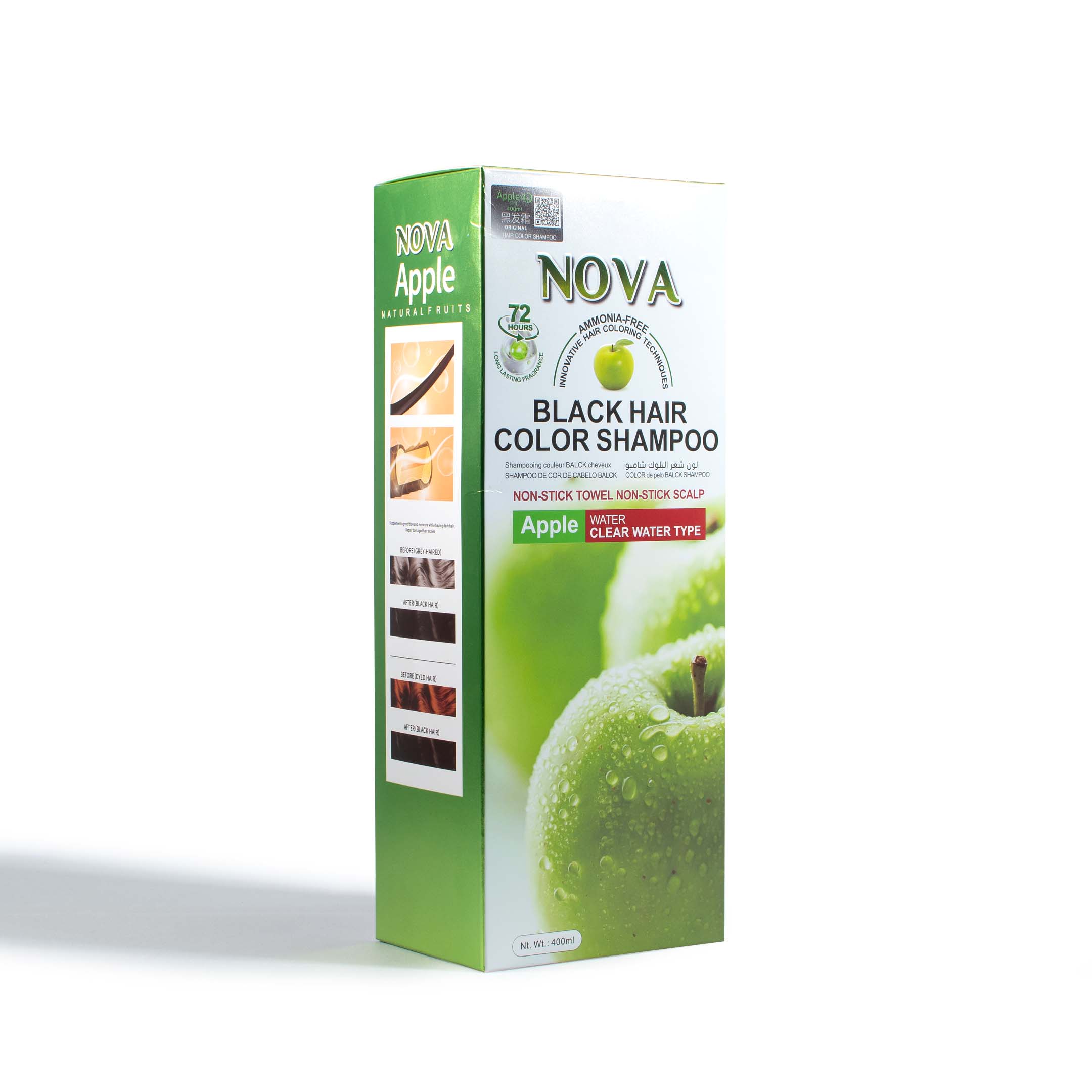Nova Black Hair Color Shampoo 400ml - Saada International